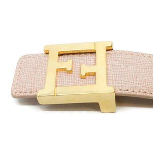 Fendi | Accessories | Fendi Bisque Textured Leather Logo Belt | Poshmark